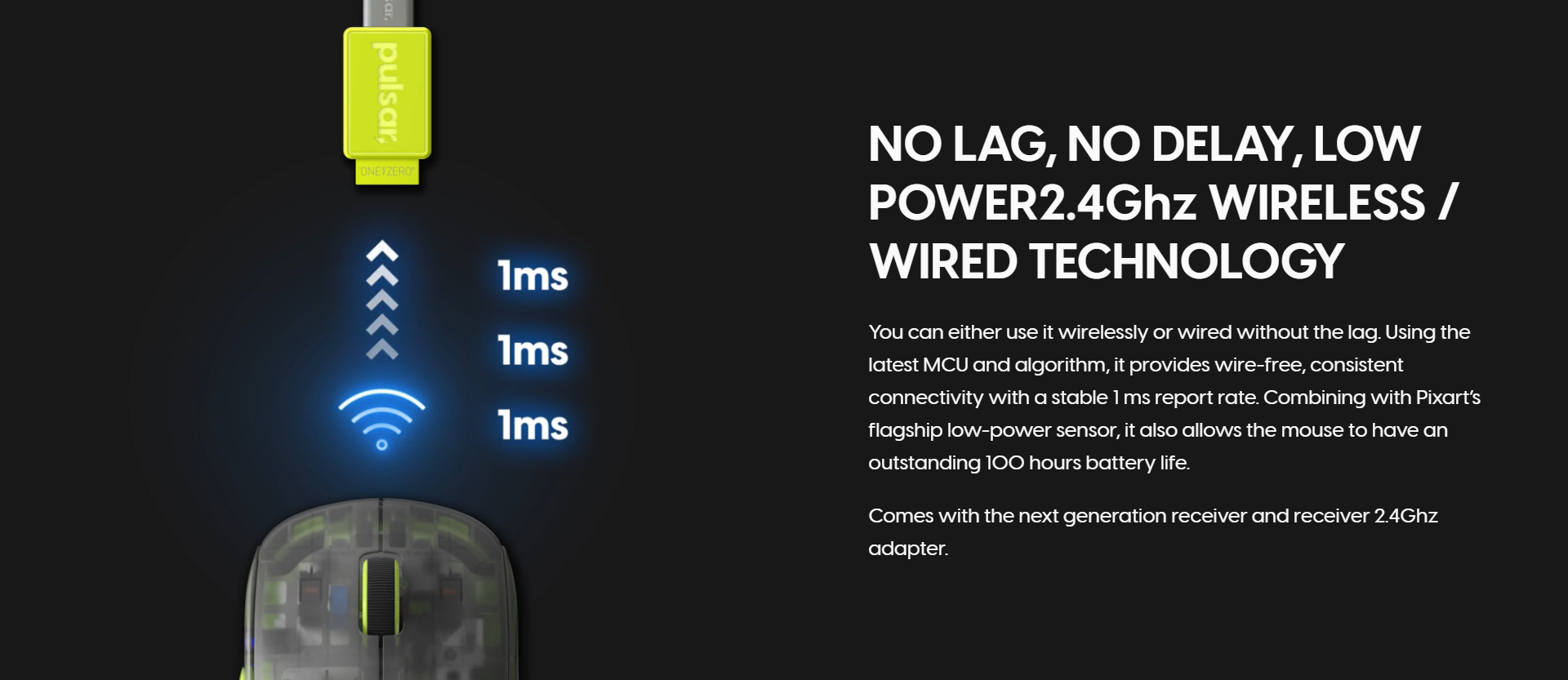 Pulsar X2H - 54g Lightweight Wireless Gaming Mouse (Acid Rewind Limited ...